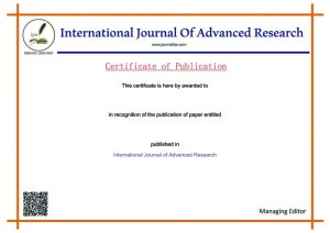 Certificate - International Journal of Advanced Research